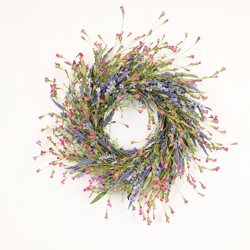 Lavender and Pink Wreath - Etsy