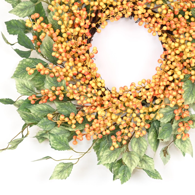 Handcrafted Cream Pip Berry Wreath: Eucalyptus Front Door Decor (22 ...