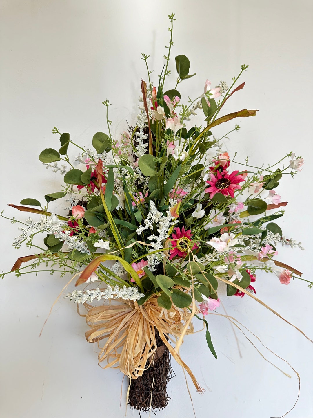 Floral Front Door Swag, Everyday Cross Wreath, 22" - Etsy