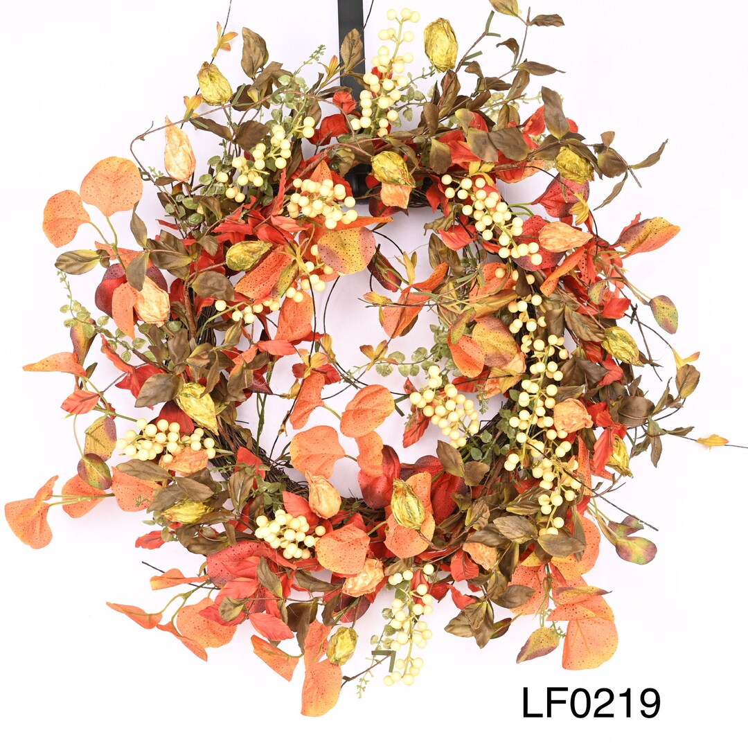 Fall Wreath Pip Berry Eucalyptus Dry Branch Weed Wedding Front Door ...