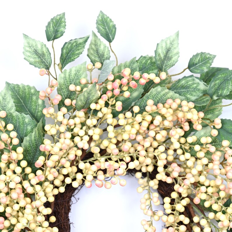 Handcrafted Cream Pip Berry Wreath: Eucalyptus Front Door Decor (22 ...