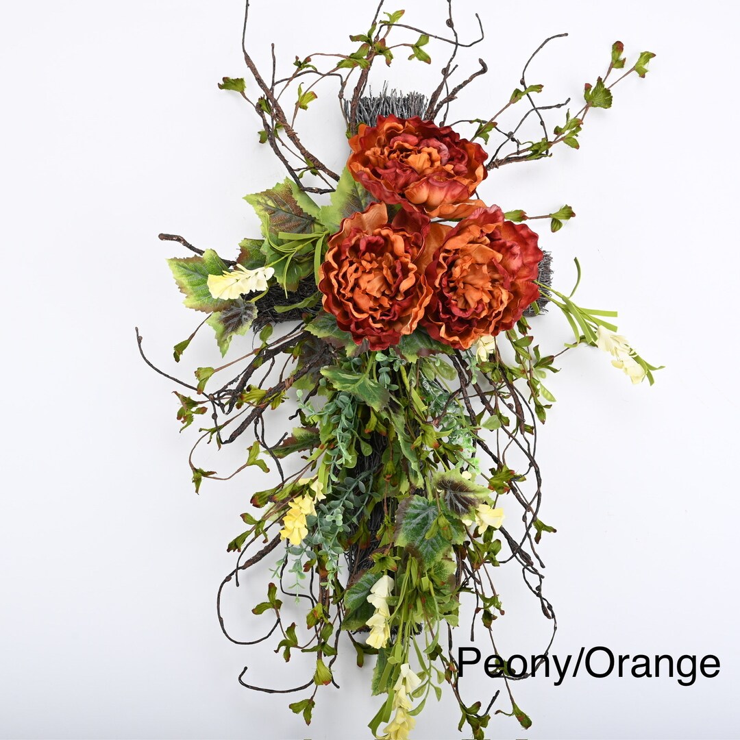 Fall Cross 28" Wreath Swag Wreath Pip Berry Eucalyptus Dry Branch Weed ...
