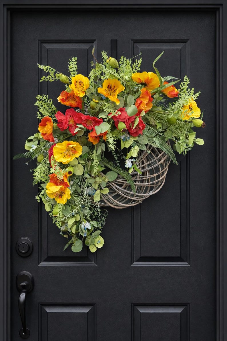 24 Inch Spring Every Day Front Door Hydrangea Lavender Grape Vine ...