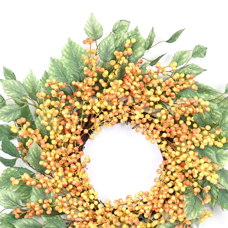 Handcrafted Cream Pip Berry Wreath: Eucalyptus Front Door Decor (22 ...