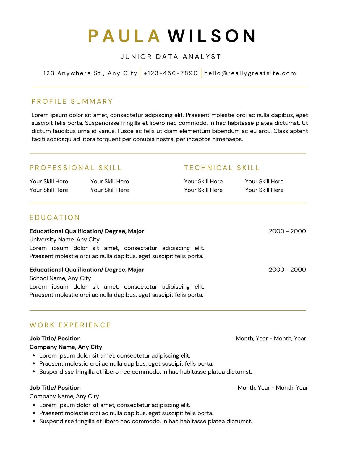 Trendy Resume Template - Etsy