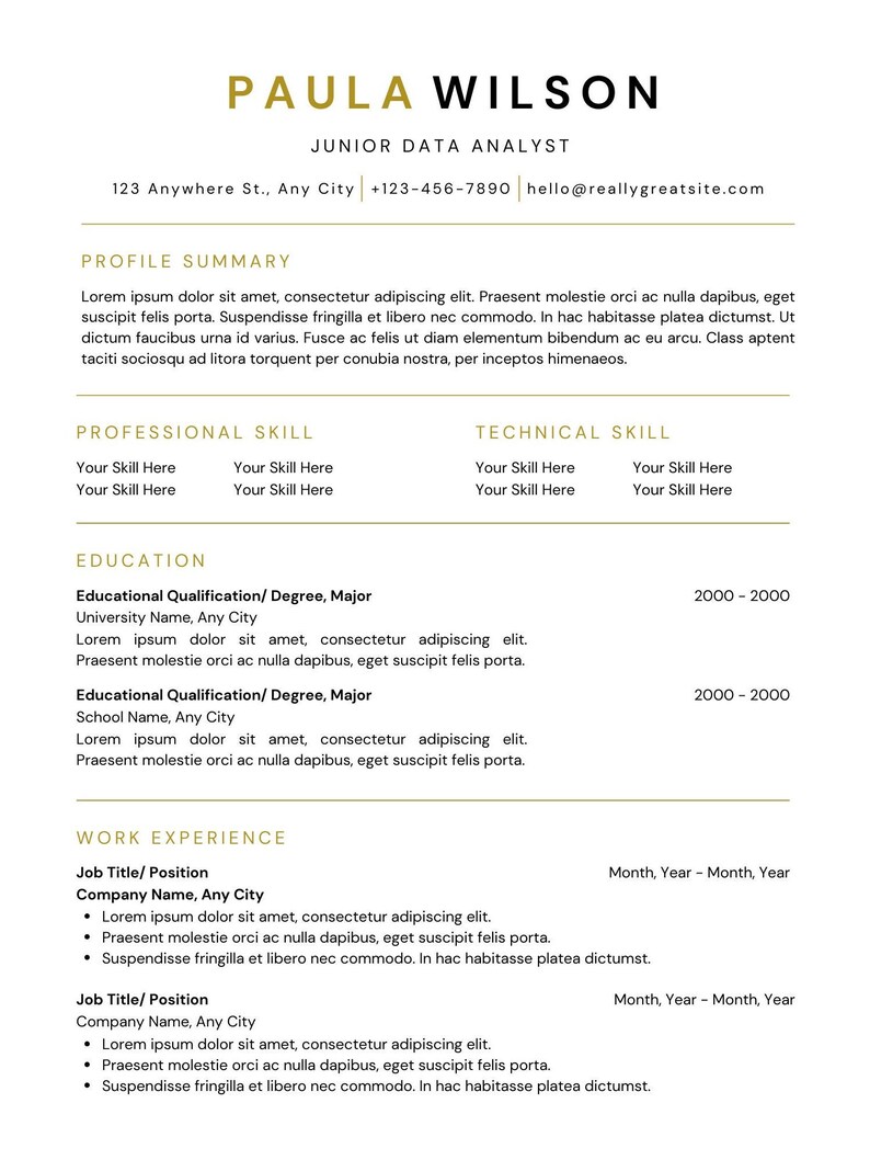 Trendy Resume Template - Etsy