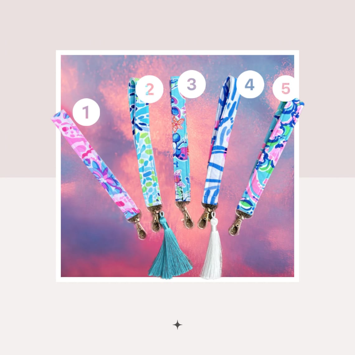 Preppy Keychain, Lobster Claw Clip, Palm Beach Prints - Etsy