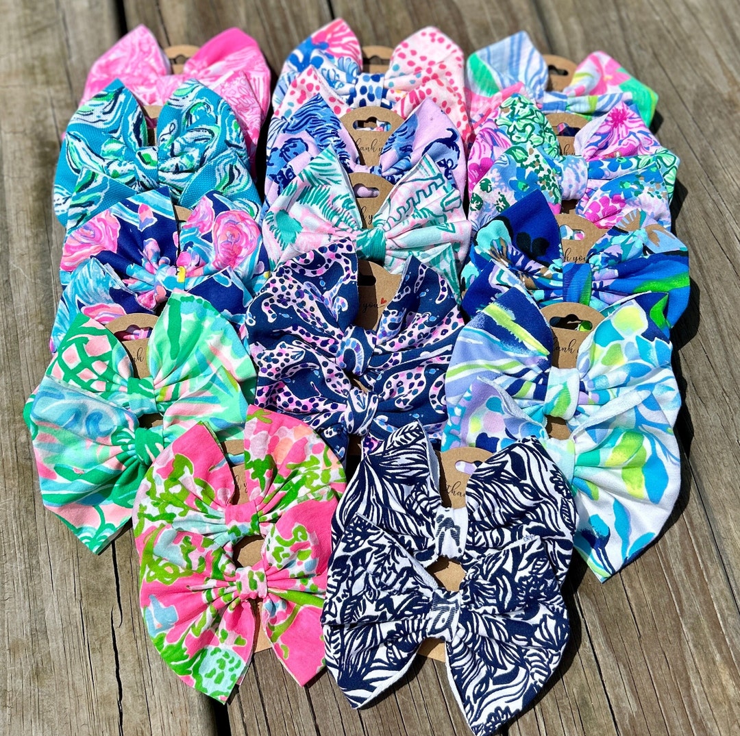 Pigtail Hair Bow Set: Preppy Palm Beach Style Bows - Etsy