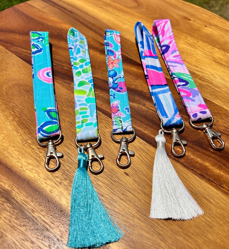 Preppy Keychain, Lobster Claw Clip, Palm Beach Prints - Etsy