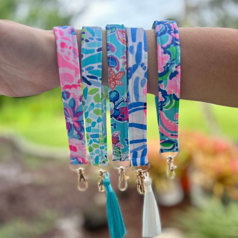 Preppy Keychain, Lobster Claw Clip, Palm Beach Prints - Etsy