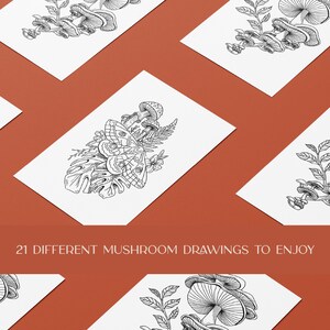 21 Printable Coloring Page, Fungi Coloring Page, Print at Home Digital ...