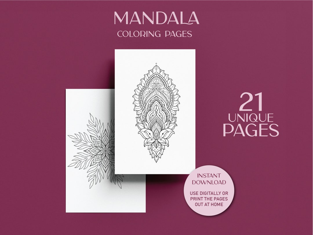 21 Printable Coloring Pages, Mandala Coloring Pages, Print at Home ...