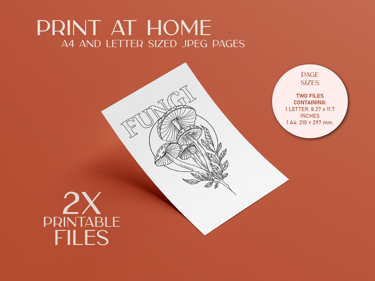 21 Printable Coloring Page, Fungi Coloring Page, Print at Home Digital ...