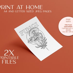 21 Printable Coloring Page, Fungi Coloring Page, Print at Home Digital ...