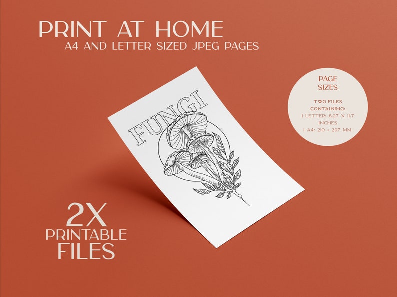 21 Printable Coloring Page Fungi Coloring Page Print at Home - Etsy ...