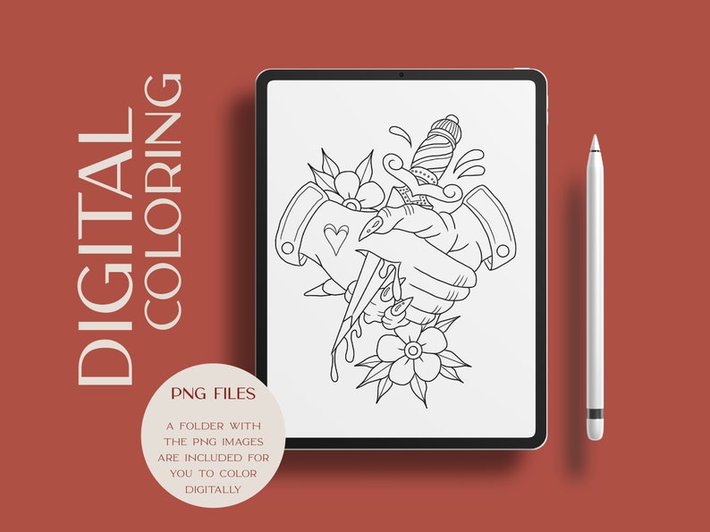 21 Printable Coloring Pages Traditional Tattoo Coloring - Etsy
