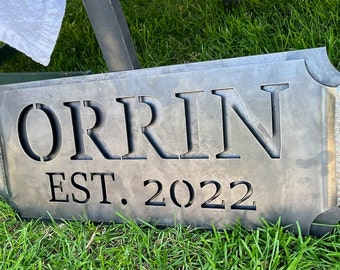 Custom Metal Name Sign - Etsy