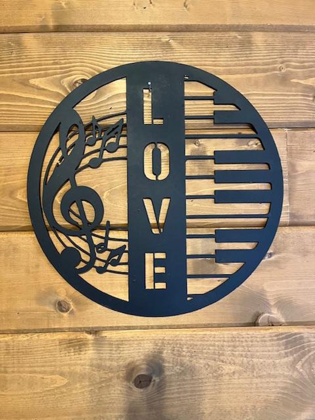 Metal Music Sign With Piano Keys, Music Metal Art With Piano Keys ...
