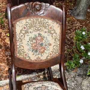 Victorian Flower-top Folding Rocker-kid Size Rocking Chair-floral ...