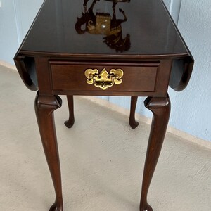 Elegant HARDEN Drop Leaf Table-dark Cherry End Table W/ 1 Drawer ...