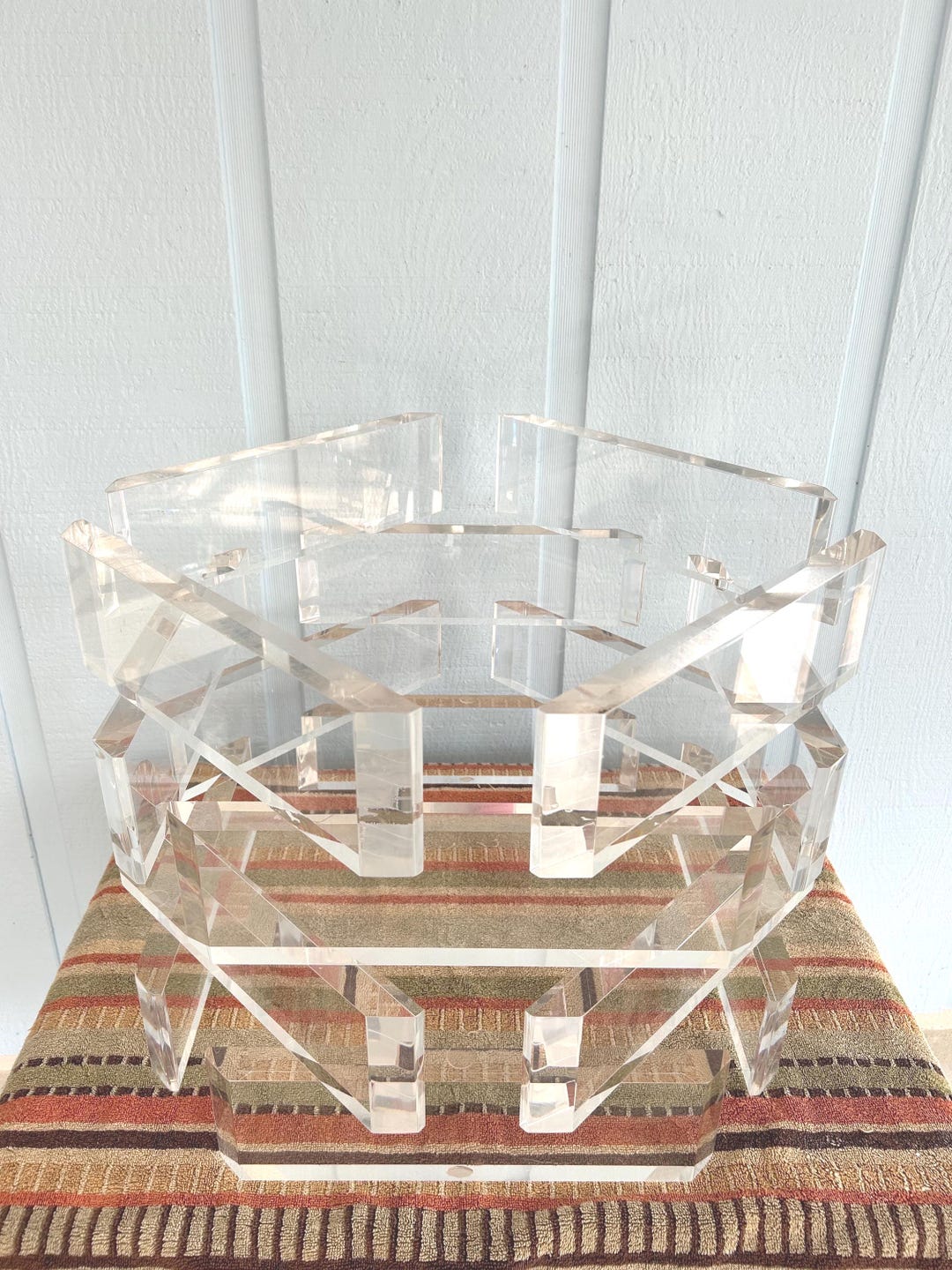 Stunning Stacked Lucite Blocks Coffee Table Base-hollywood Regency ...
