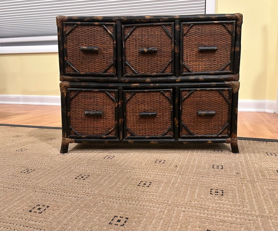 Accent Rattan&wicker Storage Chest-exotic Tortoises Small Cabinet-cute ...