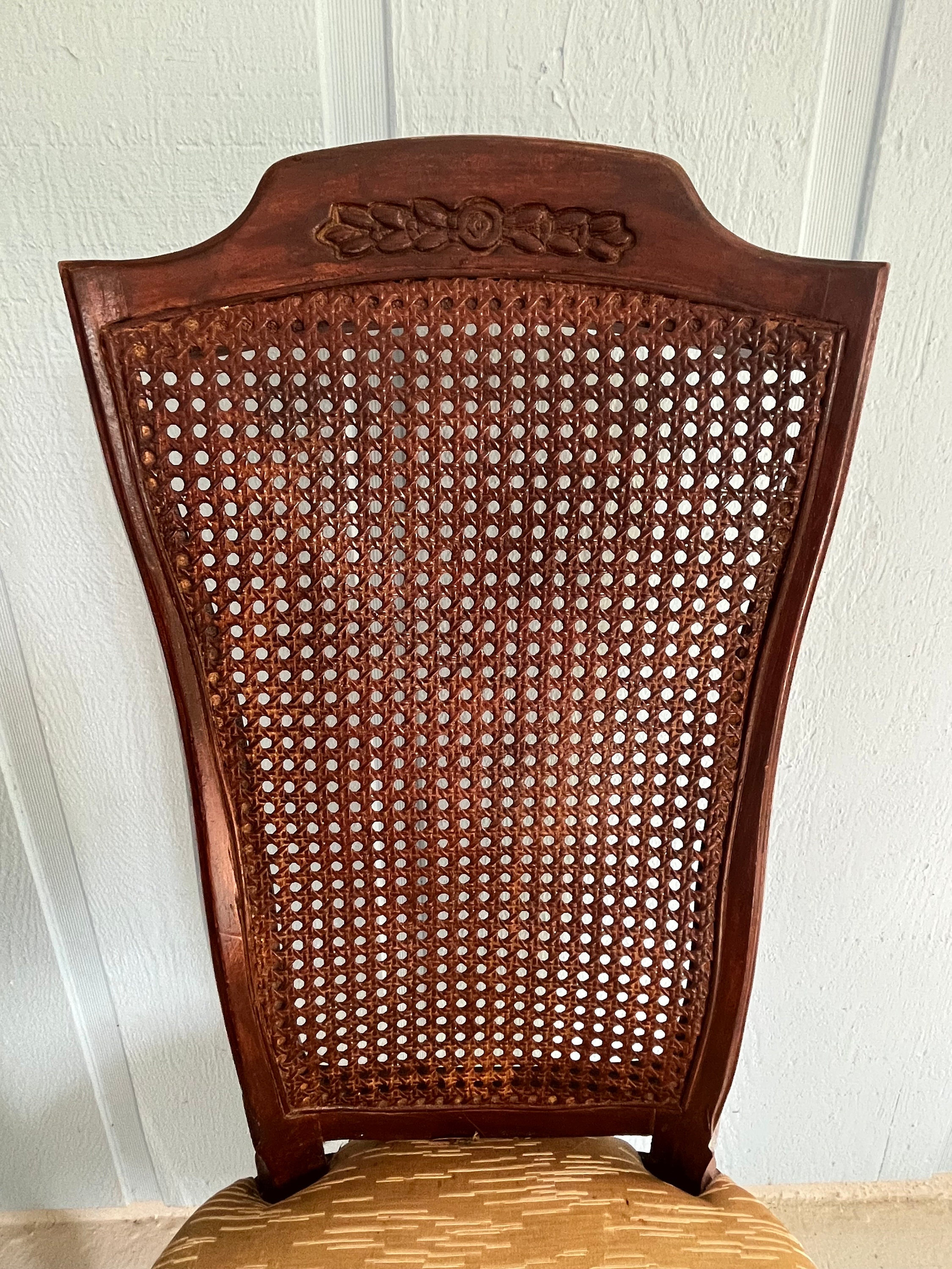 Rare Find Brand Basic Witz Cane Back Chair-antique Dining Chair-danish ...