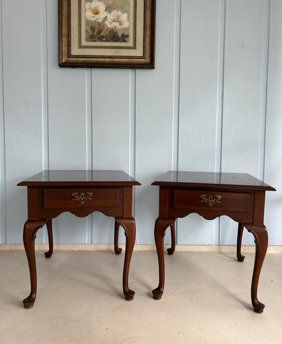 Pair ETHAN ALLEN Side/end Tables-heirloom Solid Cherry Nightstands ...