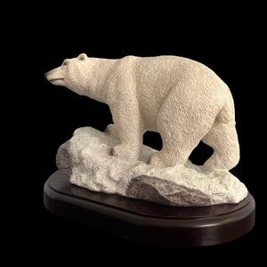 Smiling Polar Bear Statue-walking on Ice Bear Figurine-alaska Wild Life ...
