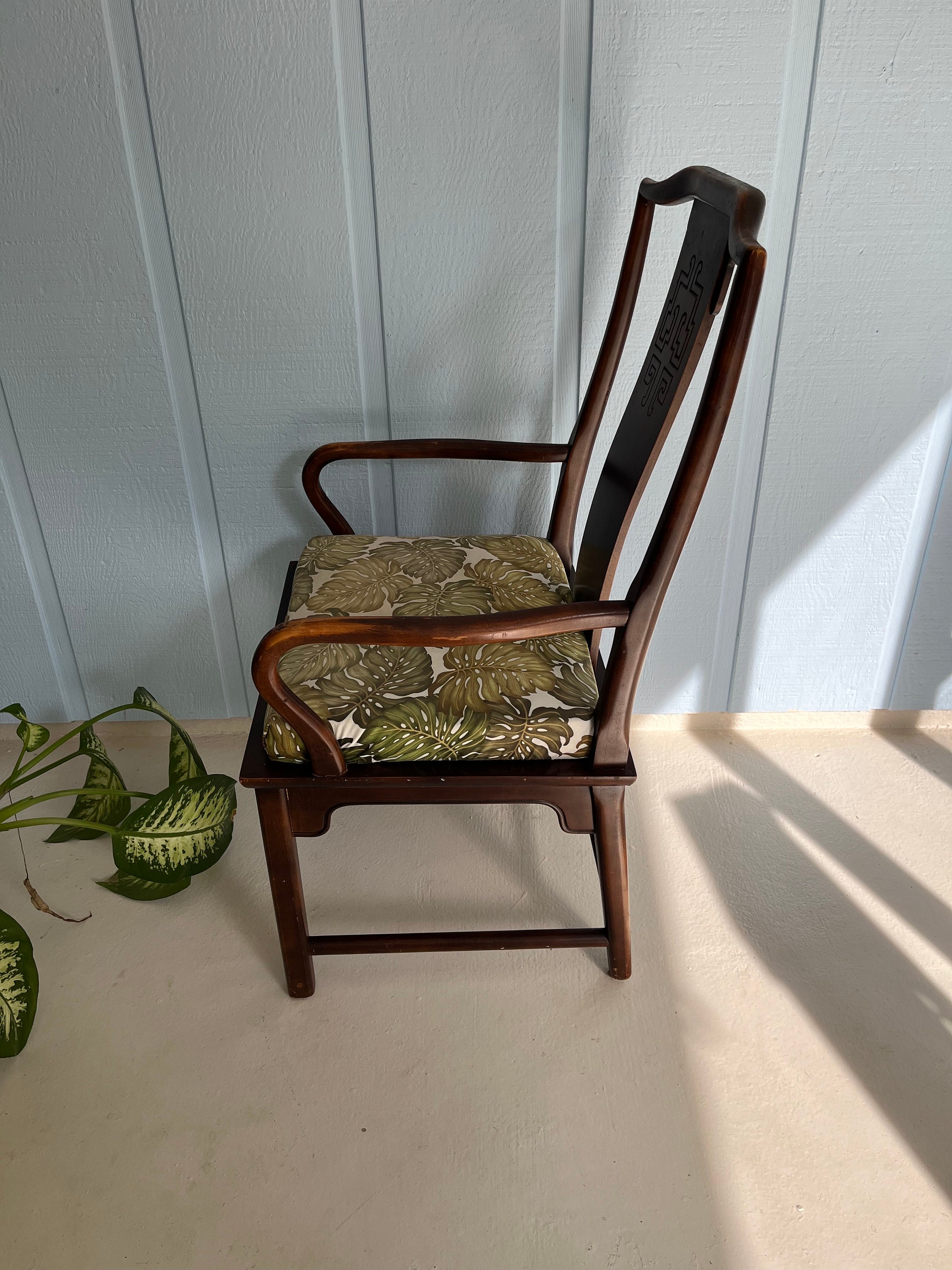 CENTURY FURNITURE Asian Armchair-vintage Oriental Desk Chair ...