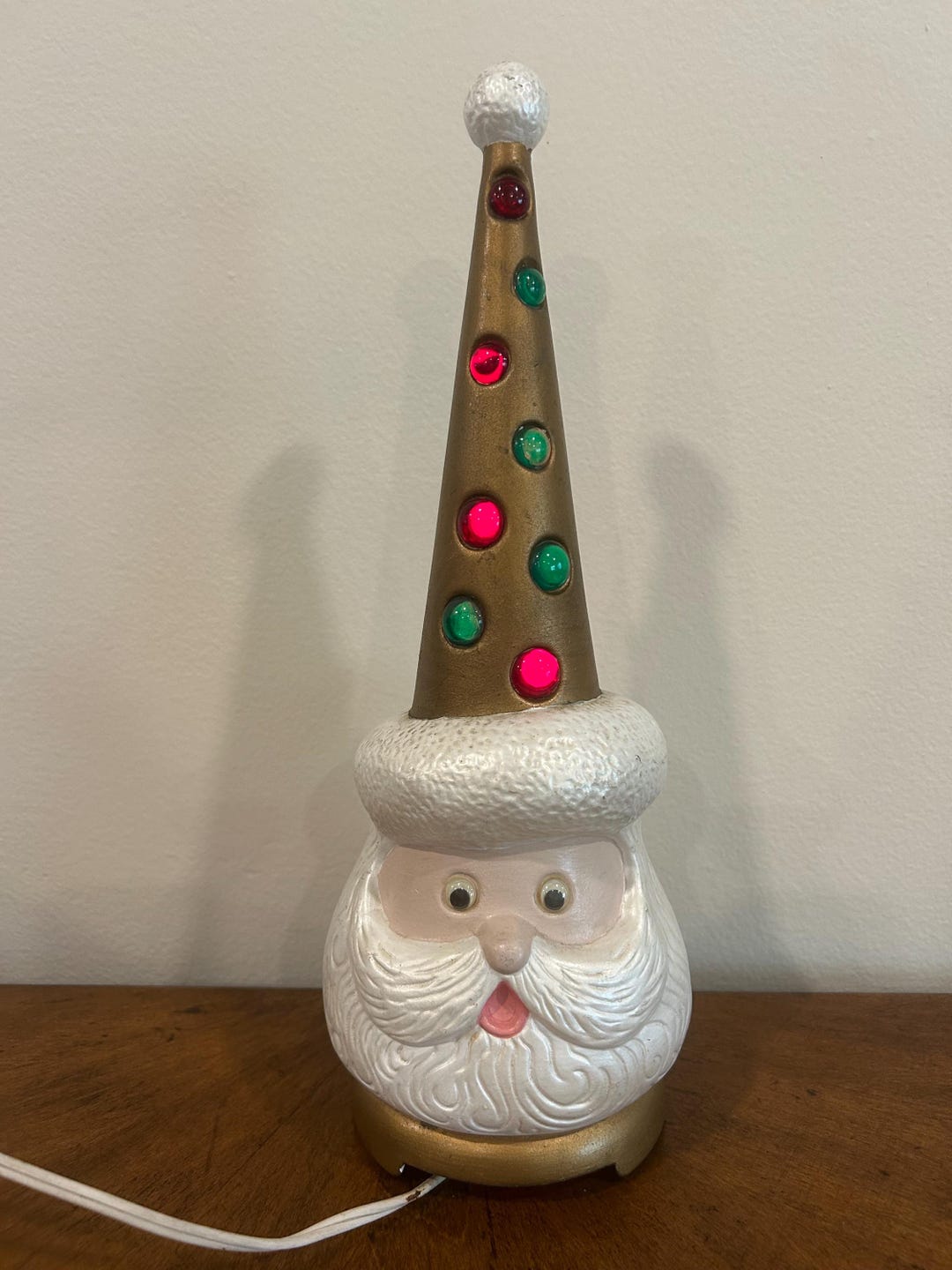 Vintage Light up Santa Lamp-1970s Christmas Lamp-ceramic Decorative ...