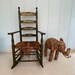 Beautiful Ladder Back Rocker Frame-antique Green&gold Wooden Rocking ...