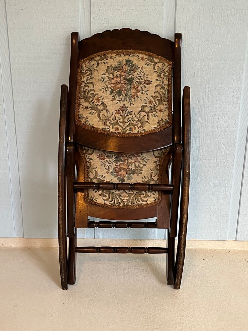 Victorian Flower-top Folding Rocker-kid Size Rocking Chair-floral ...