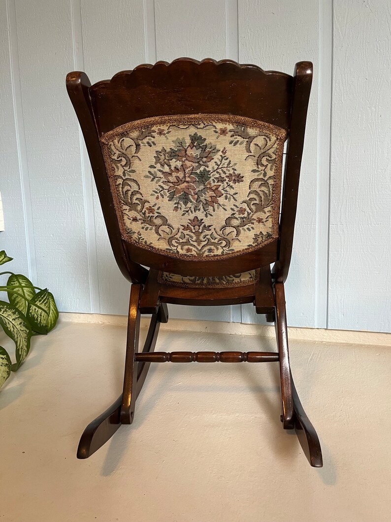 Victorian Flower-top Folding Rocker-kid Size Rocking Chair-floral ...