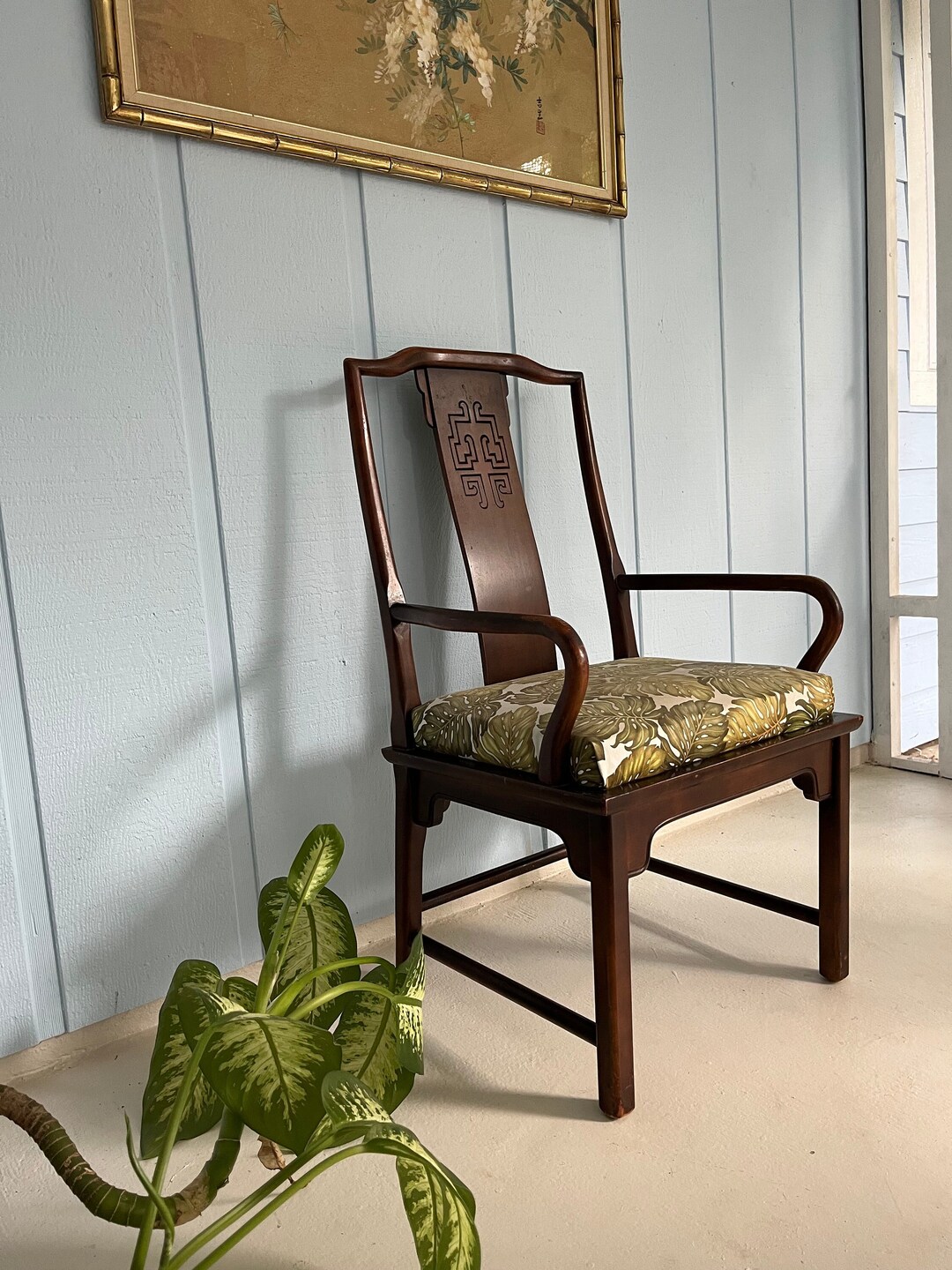 CENTURY FURNITURE Asian Armchair-vintage Oriental Desk Chair ...