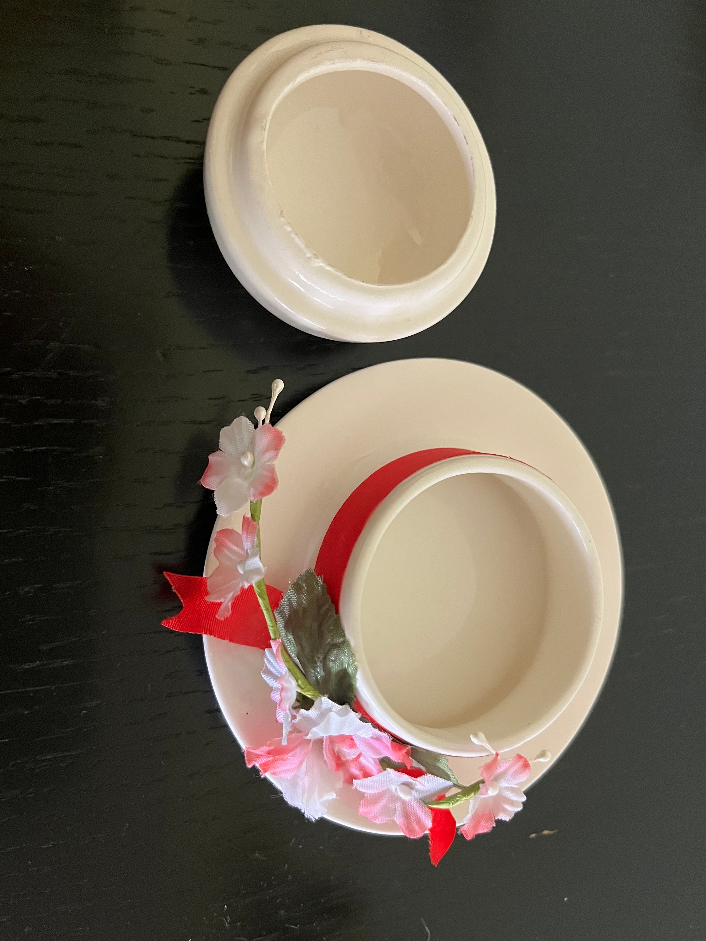 Pretty Jewelry Box in Hat Shape-70s Vintage Porcelain Trinket Box - Etsy