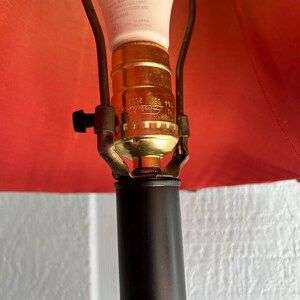Rare Find Retro Excelsior Table Lamp-iron Column and Red Lampshade-paw ...