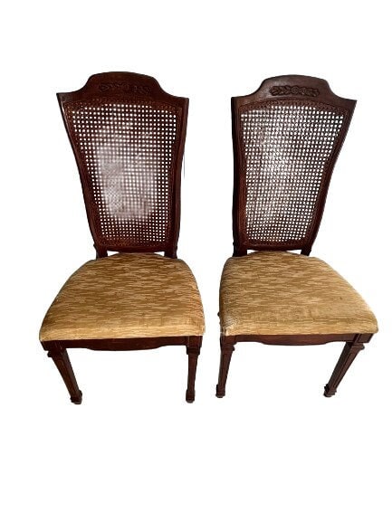 Rare Find Brand Basic Witz Cane Back Chair-antique Dining Chair-danish ...