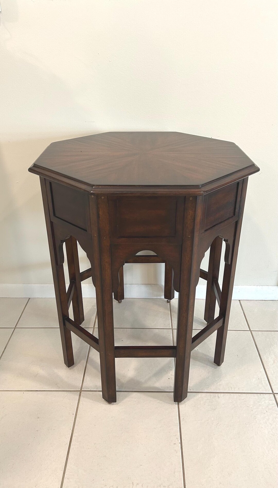 Accent Octagonal Wood Foyer Table I Anglo-indian Style Lamp Stand I ...