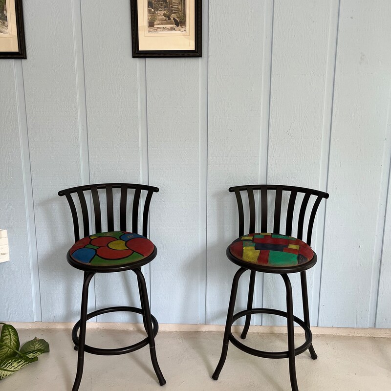 Painted Bar Stools - Etsy
