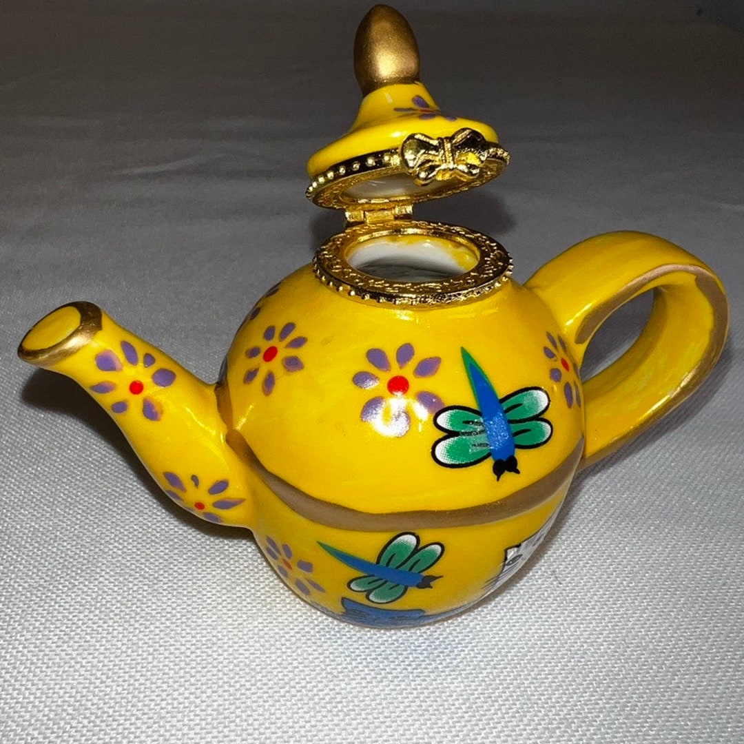 Vintage Teapot Jewelry Box Trinket Box, Cute Ring Holder Dish, Teapot ...