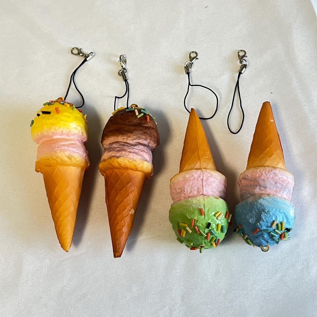 Foam Ice Cream Keychain and Stress Keychain Keychain for Friends ...