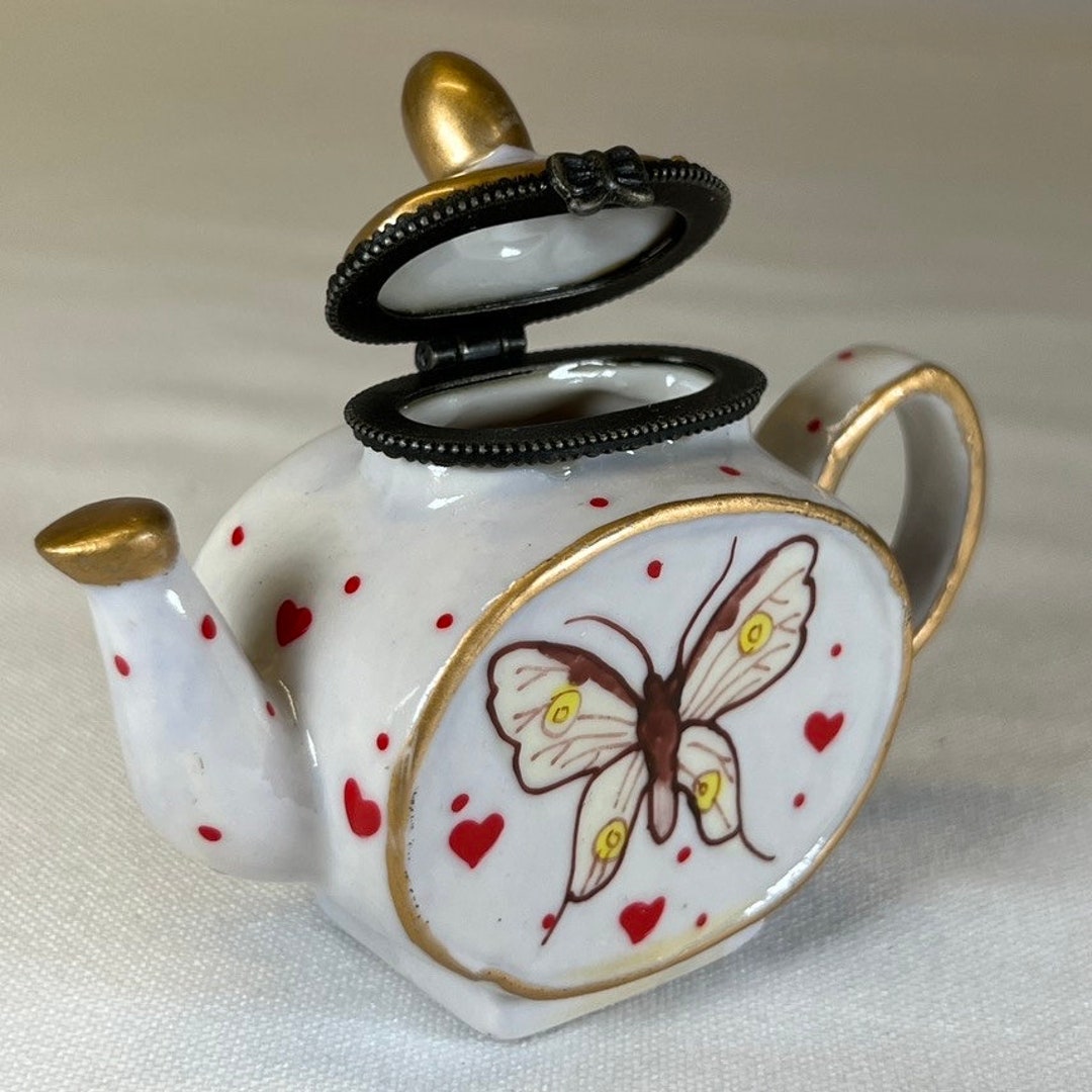 Vintage Teapot Jewelry Box Trinket Box, Cute Ring Holder Dish, Teapot ...