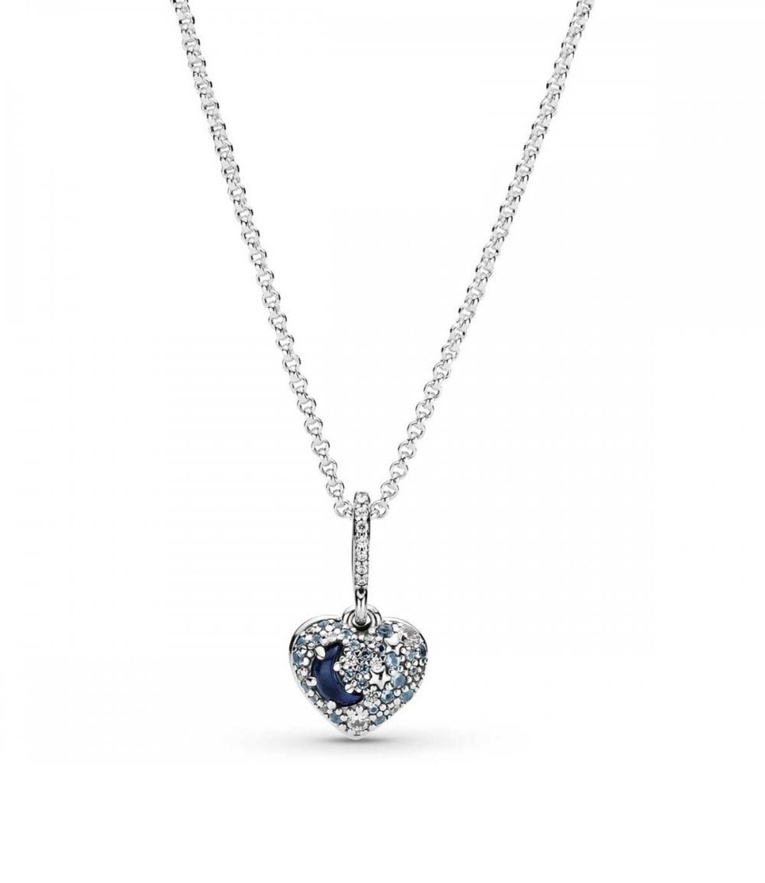 Blue Moon Pandora Stars Heart Necklace Show Your Love for the Night Sky ...
