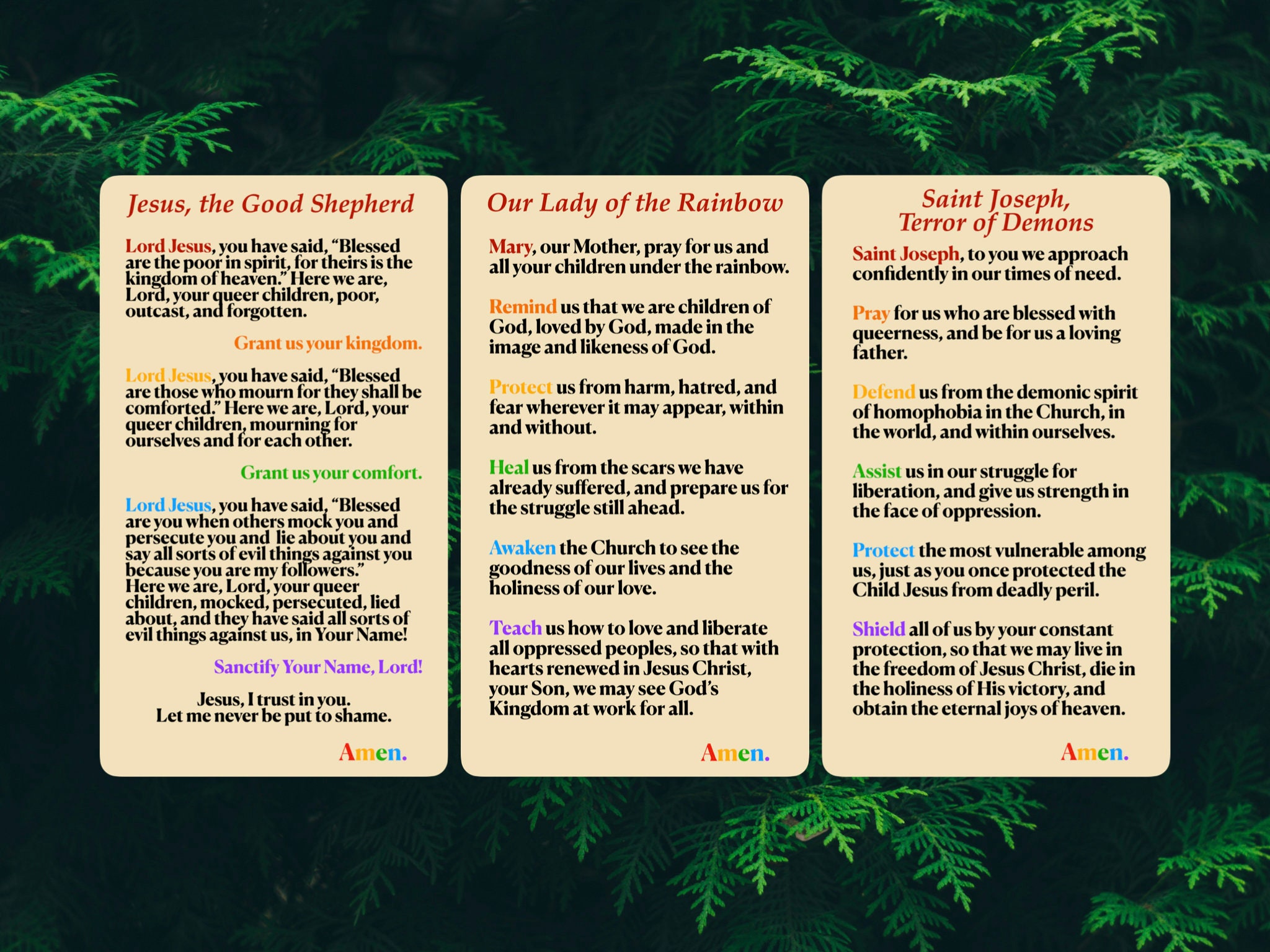 Jesus, Mary, & Joseph Holy Cards for LGBT Queer Catholics Roman ...