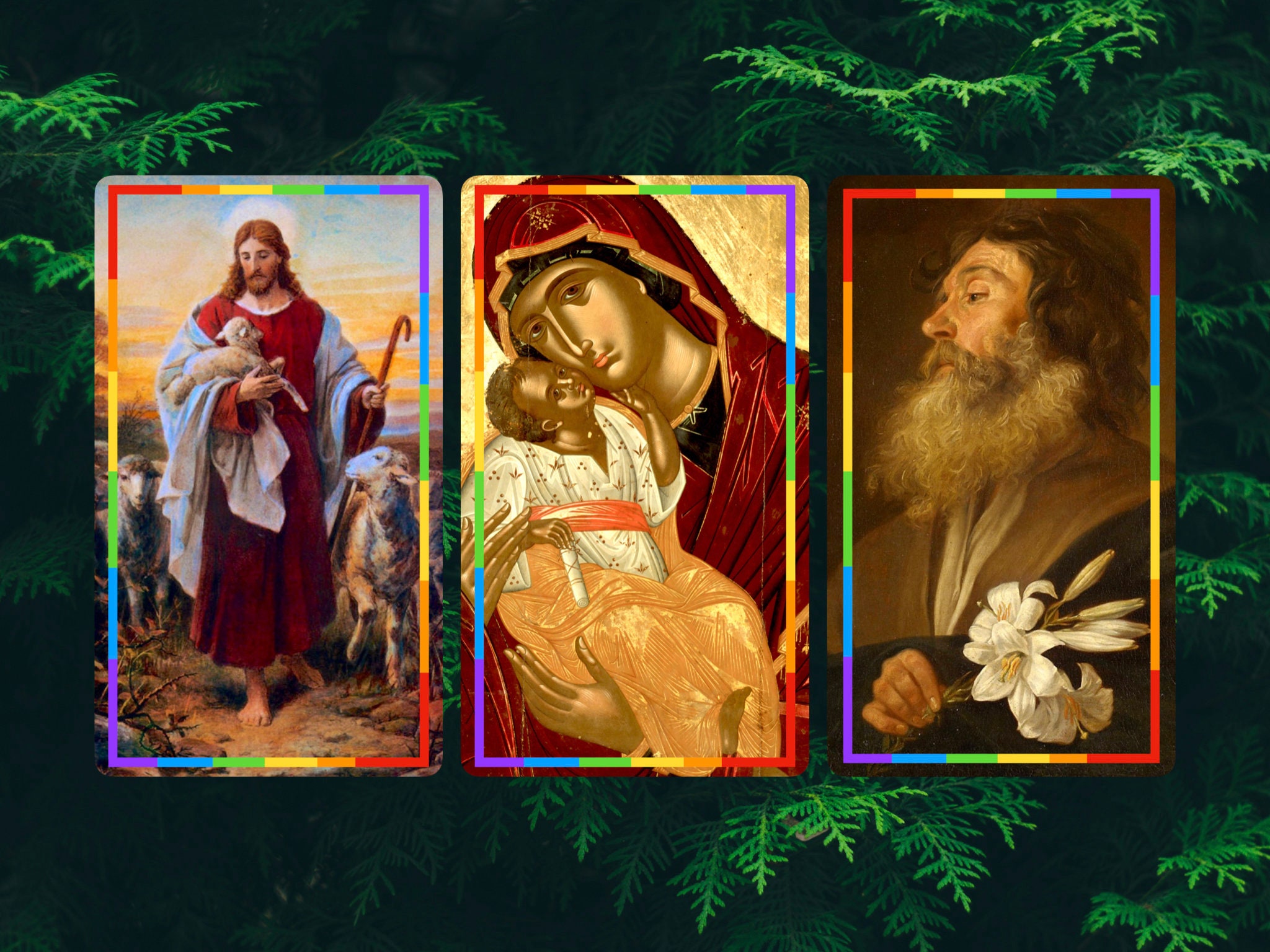 Jesus, Mary, & Joseph Holy Cards for LGBT Queer Catholics Roman ...