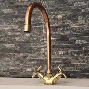 brushed copper tapware