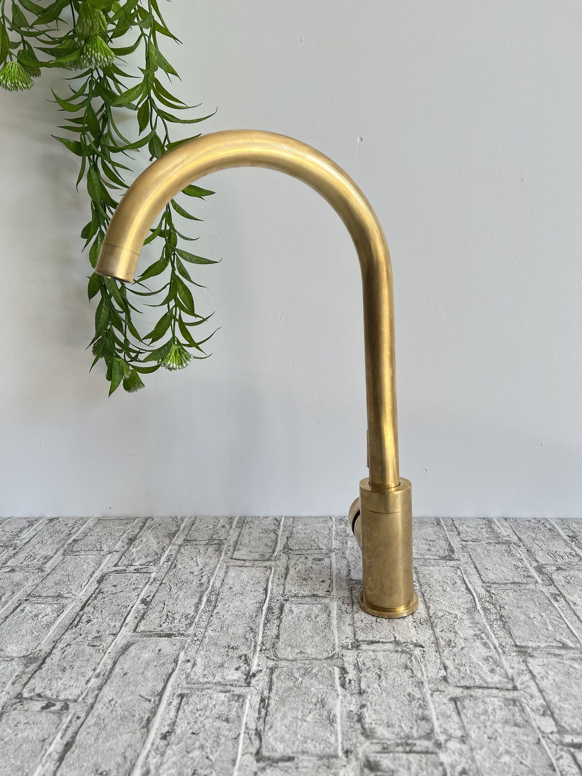 Unlaquered Brass Basin Faucet for a Mid-century Modern - Etsy