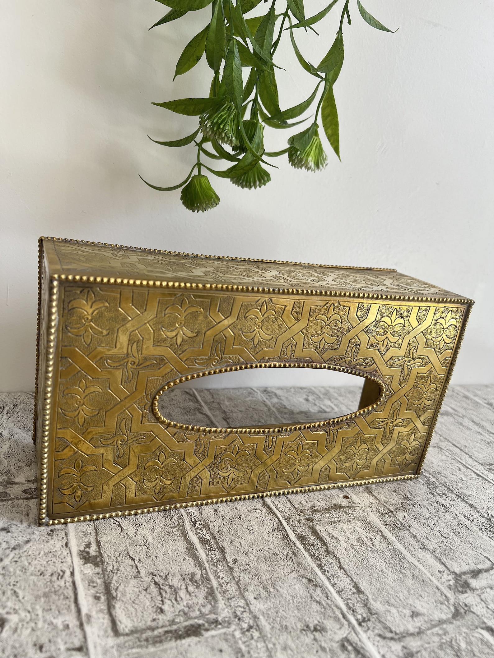 Engraved Solid Brass Tissue Box Cover - Rectangular Solid Brass Tissue ...