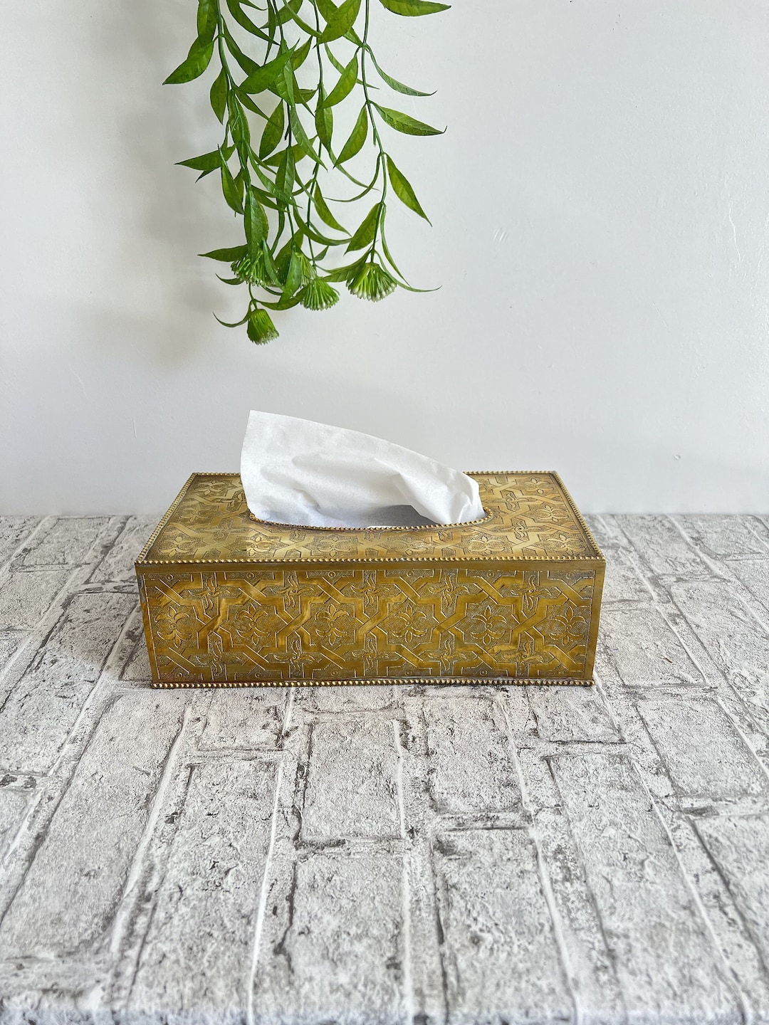 Engraved Solid Brass Tissue Box Cover - Rectangular Solid Brass Tissue ...